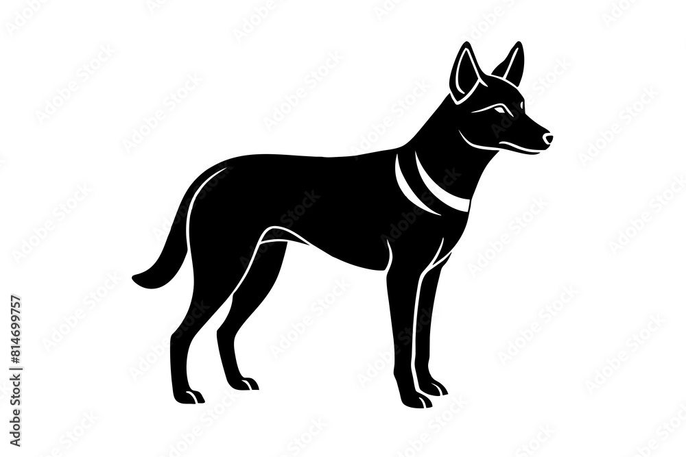 dingo line art silhouette illustration Stock Vector | Adobe Stock