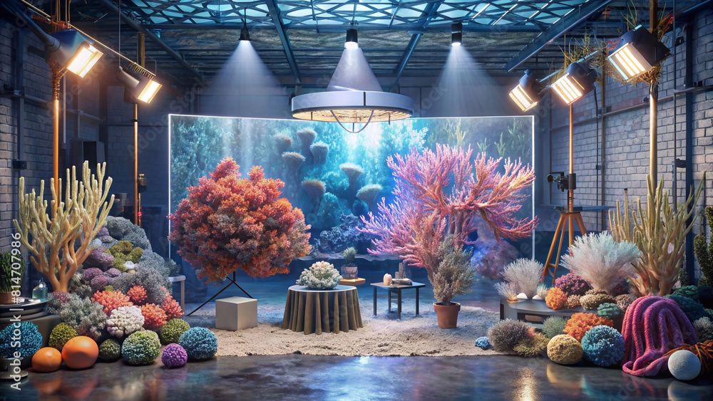 Props for setting up an underwater scene with coral as the color of the ...