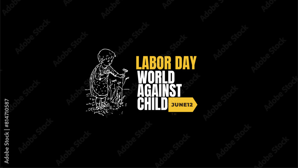 Vetor de World day against Child Labour (WDACL) is observed every year ...