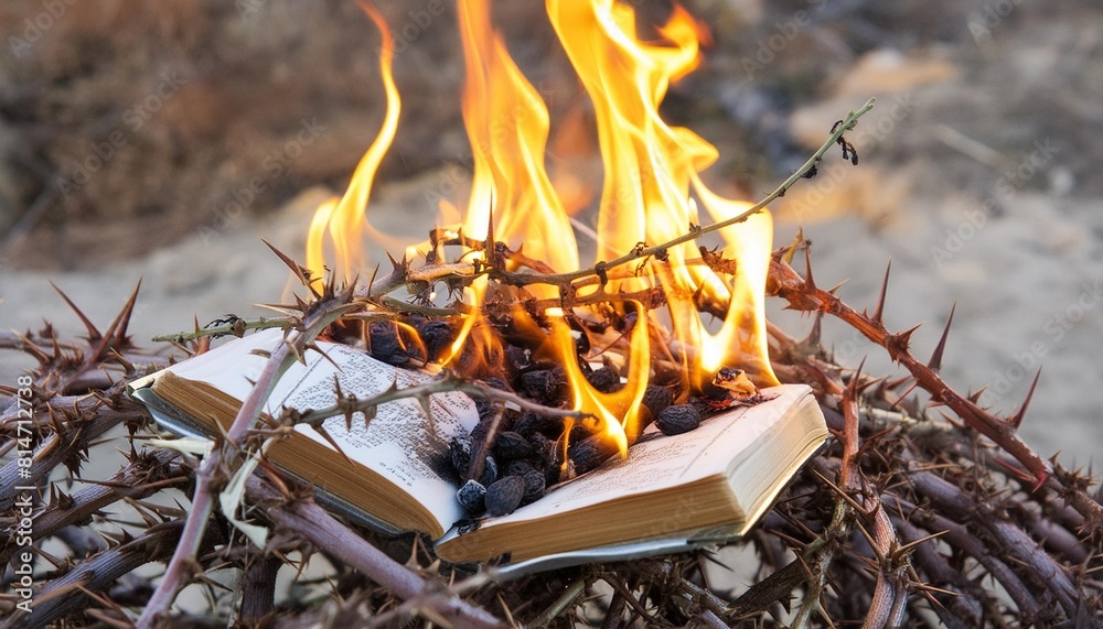 burning thorn bush bible story Stock Photo | Adobe Stock