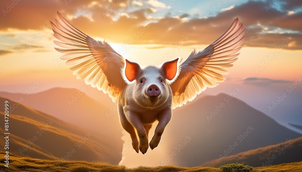 Foto de when pigs fly realistic flying pig with wings the day pigs flew ...