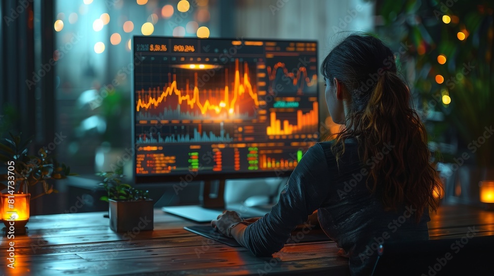 A investor analyzes financial reports and key performance indicators ...