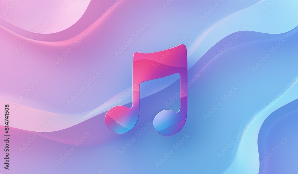 Music app icon with a musical note on blue and purple gradient ...