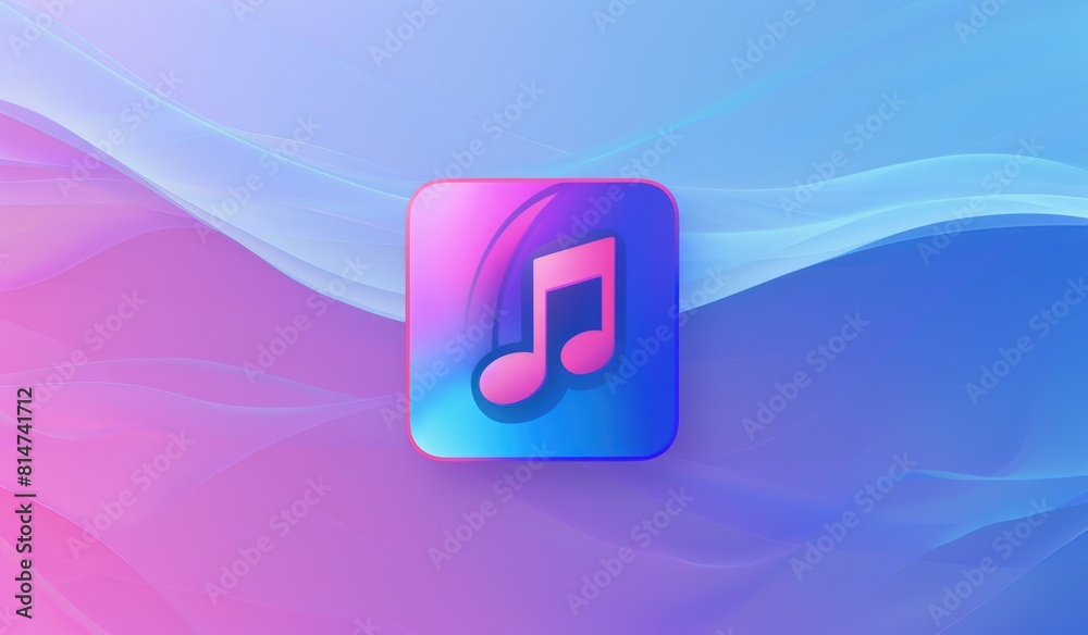 Music app icon with a musical note on blue and purple gradient ...