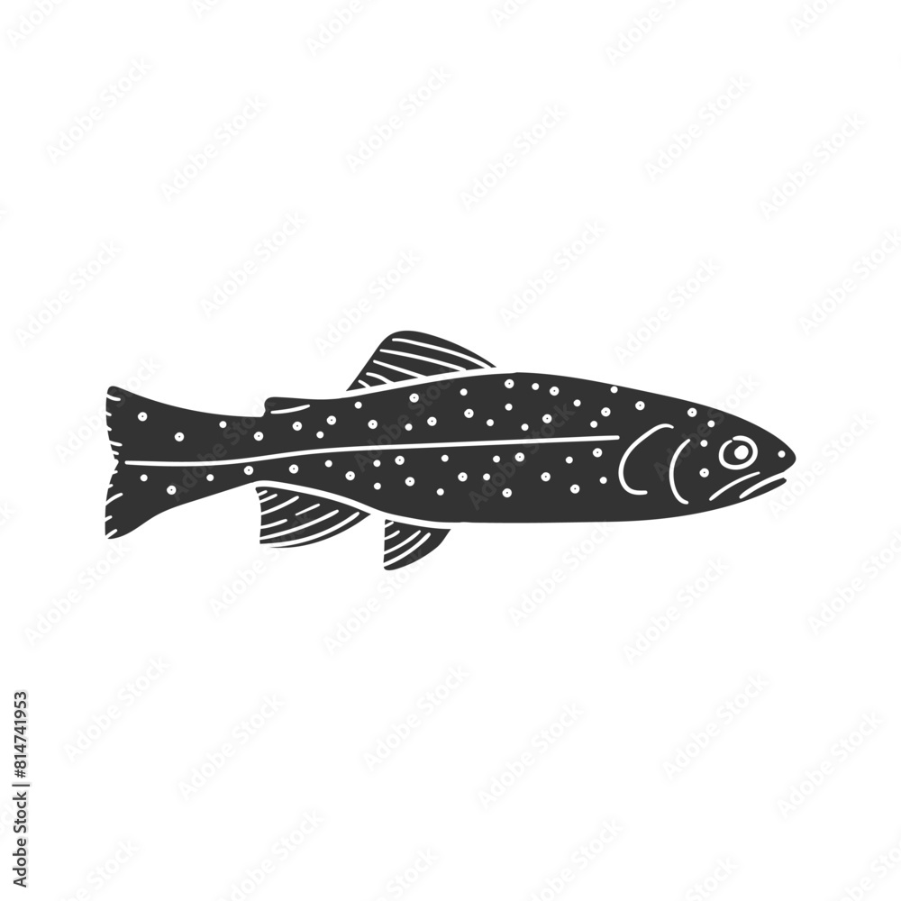 Apache Trout Icon Silhouette Illustration. Fish Vector Graphic ...