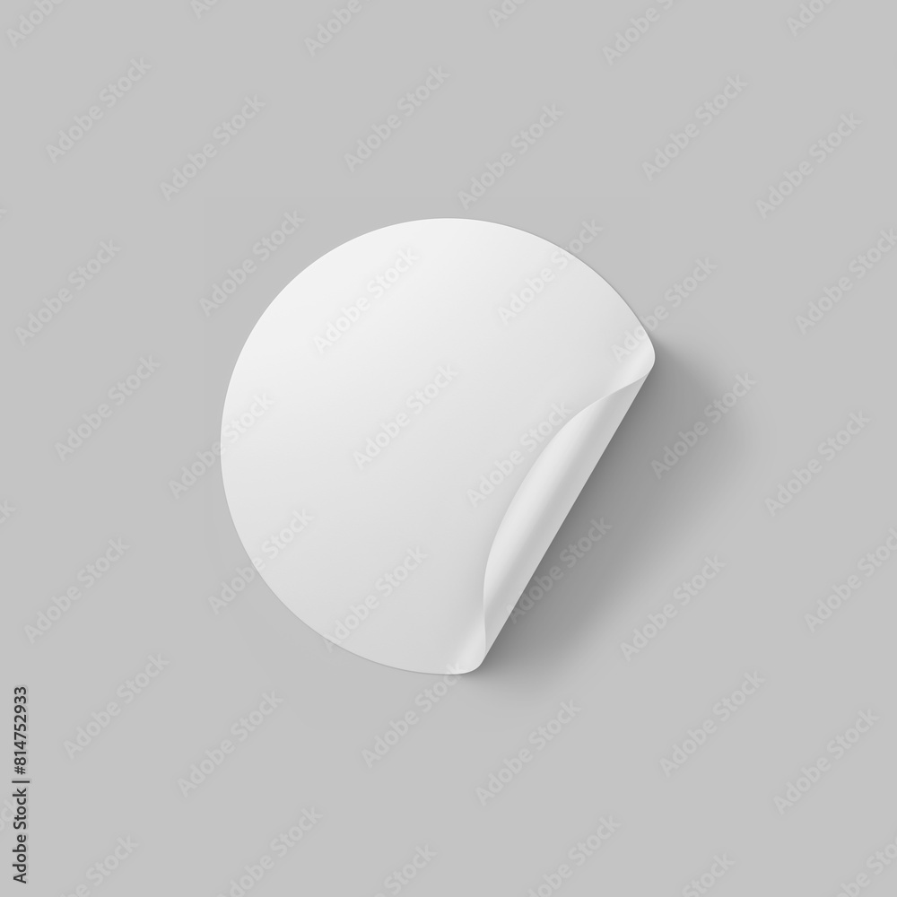 Curled Round Sticker JPG With Neutral Background Stock Illustration ...