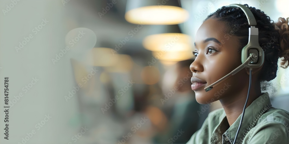 Black woman supervises call center, trains staff, and offers online ...