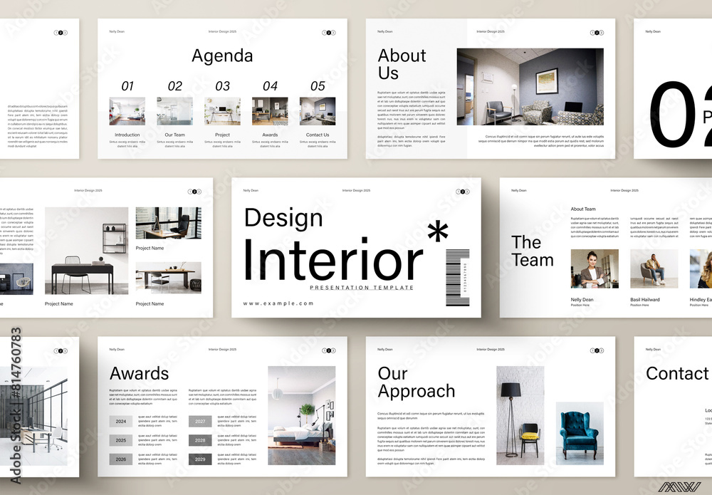 Interior Design Presentation Template Stock Template | Adobe Stock