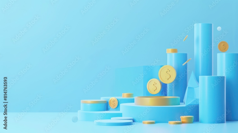 This image depicts an abstract representation of financial growth ...