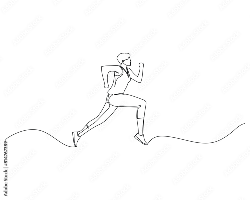 Continuous single line drawing of side view of woman with short hair is ...