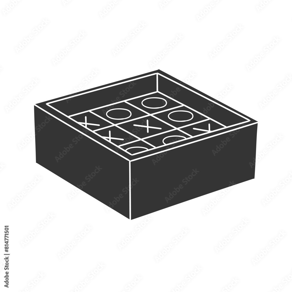 Three In A Row Icon Silhouette Illustration. Board Games Vector Graphic ...