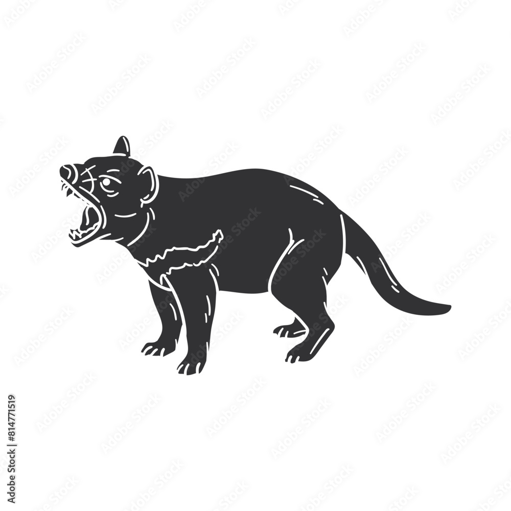 Tasmanian Devil Icon Silhouette Illustration. Animals Vector Graphic ...