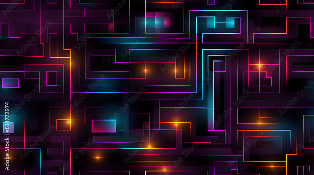 neon rectangles repeating geometric shapes design poster background ...