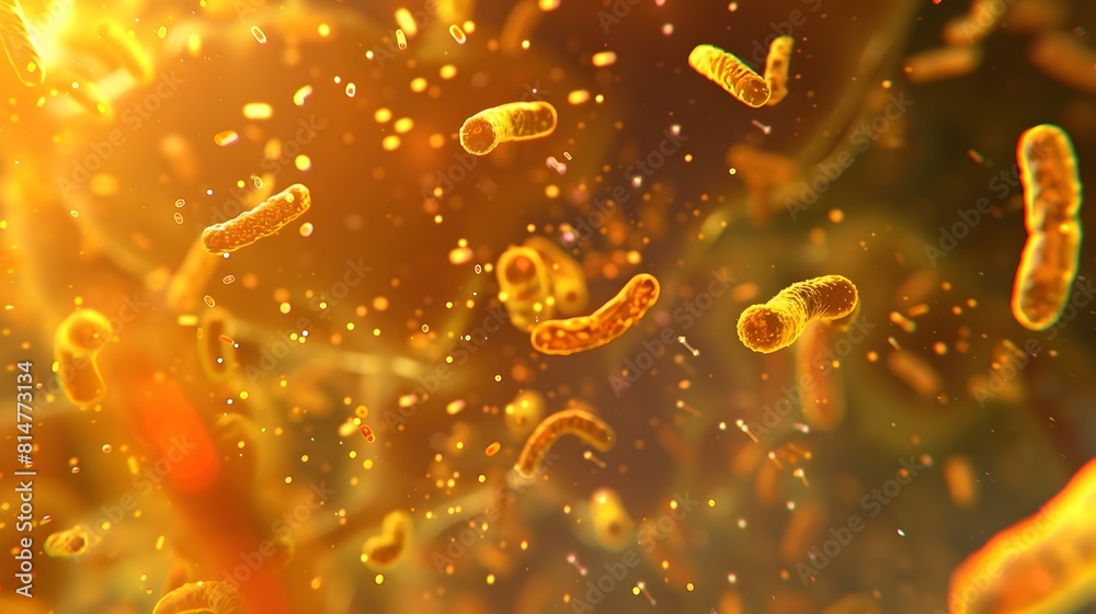 Photomicrograph of bacteria producing biogas from organic waste in an ...