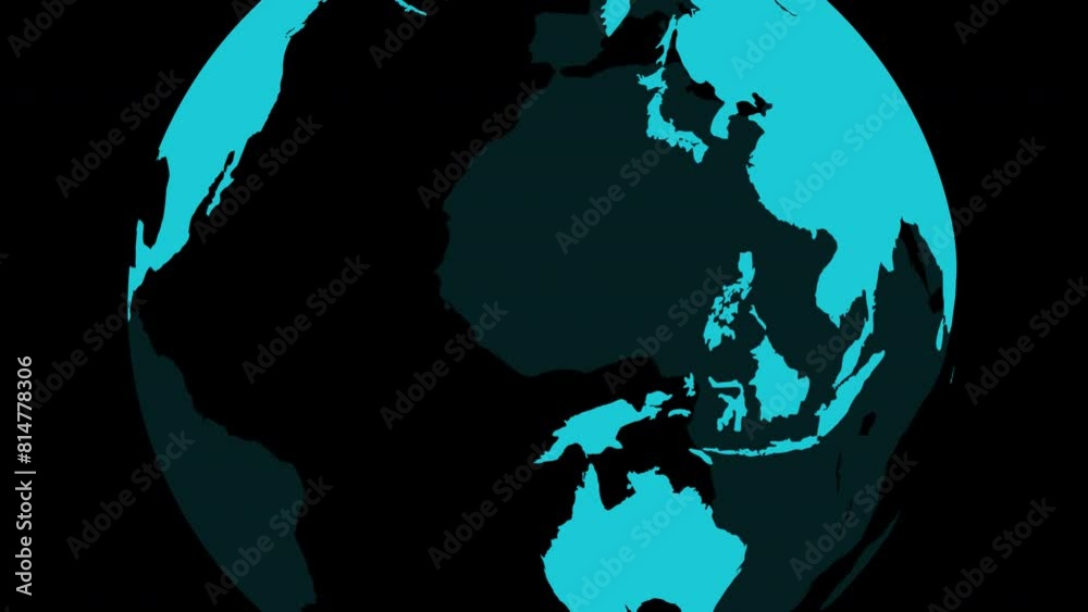Big blue earth spinning transparent background globus infinite loop ...