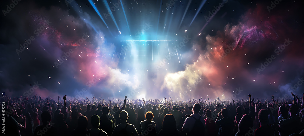 Huge dance floor in a big hall in the nightclub or in the concerthall ...