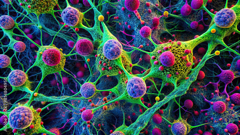 High-resolution image showing lymph nodes actively filtering lymphatic ...