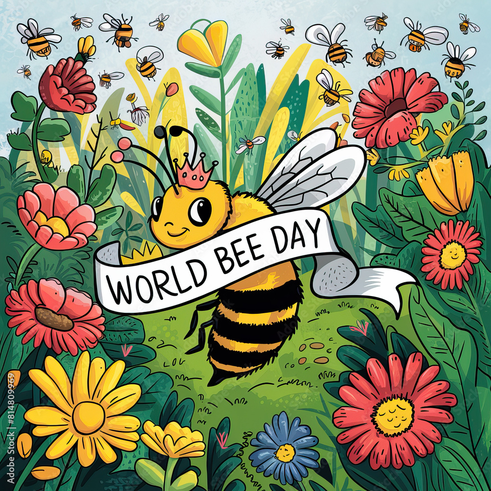 World Bee Day, bee day, Illustration, World bee day banner, social ...