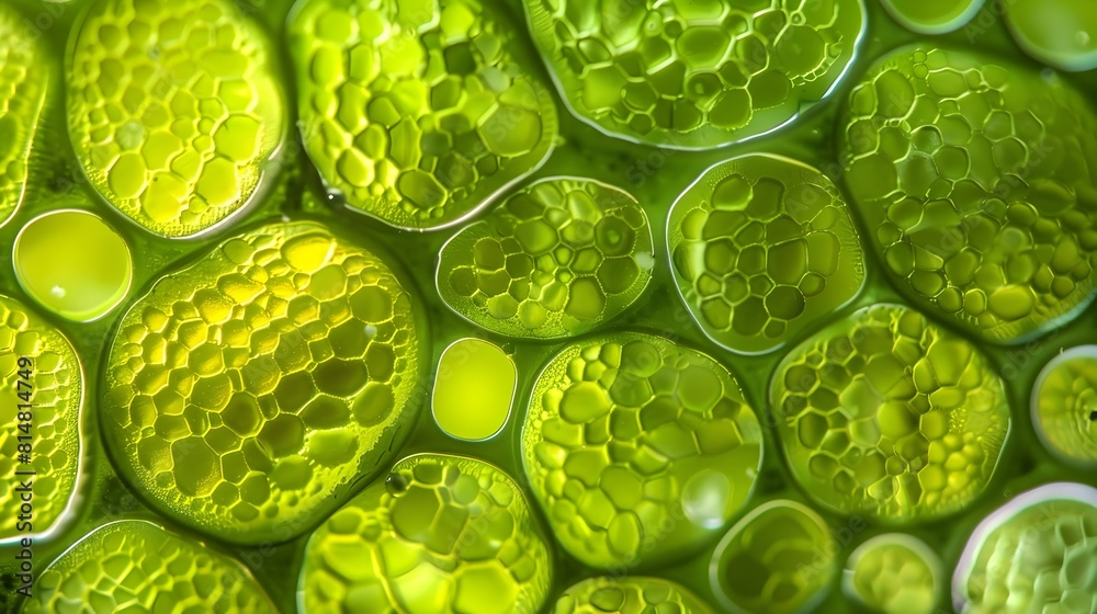 Photomicrograph of algae cells used in biofuel production through ...