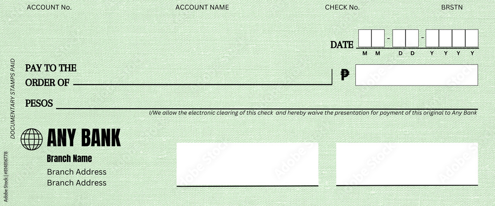 blank cheque 13 peso currency latest design from PCHC Board 2024 - 1 ...