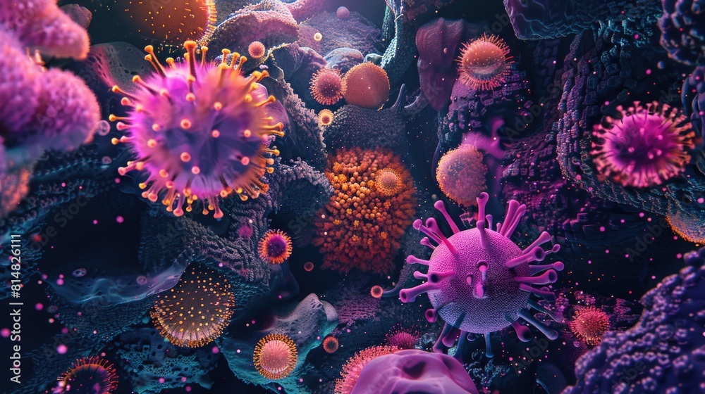 Immune System Cell. Top View A detailed 3D model of an immune system ...