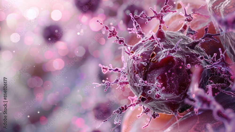 Antigen Presentation. Front View A 3D model showing an immune system ...