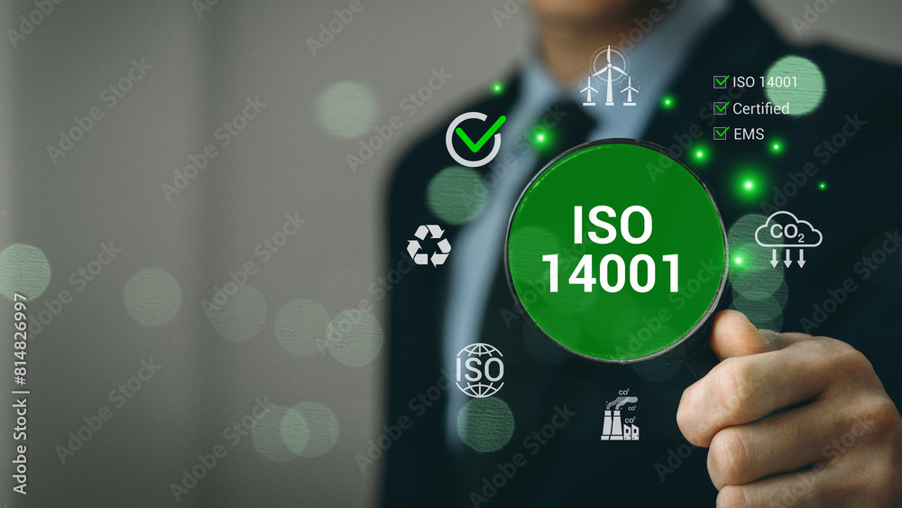 ISO 14001 concept. ISO standards quality control 14001 certified for ...
