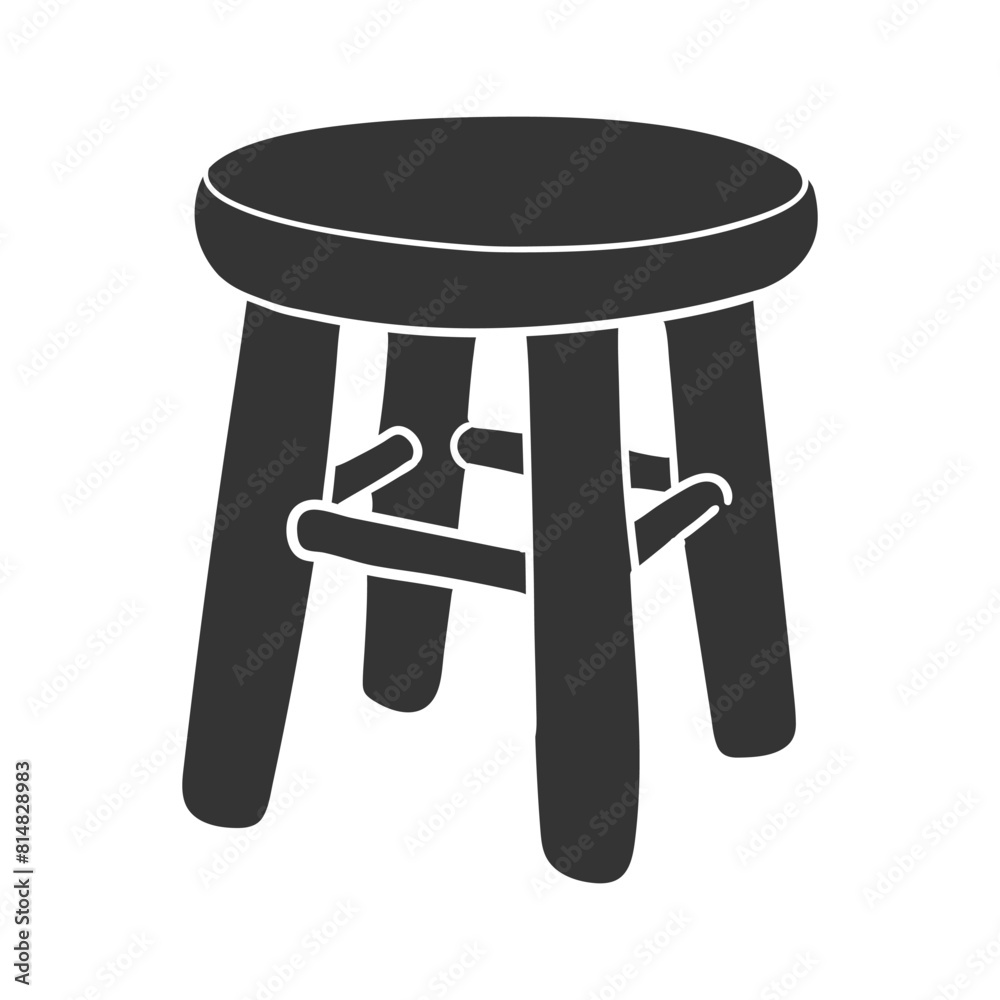 Stool Kid Icon Silhouette Illustration. Furniture Vector Graphic ...
