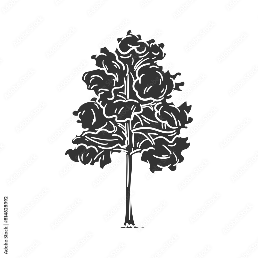 Southern Longleaf Pine Icon Silhouette Illustration. Tree Vector ...