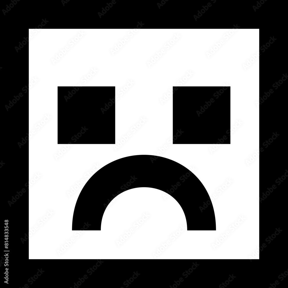 Vetor de emoji sad square (5) Simple Outline Minimalist Icons for UI ...