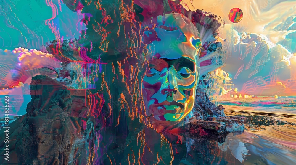 Psychedelic journey through time warp distorted imagery and fragmented ...
