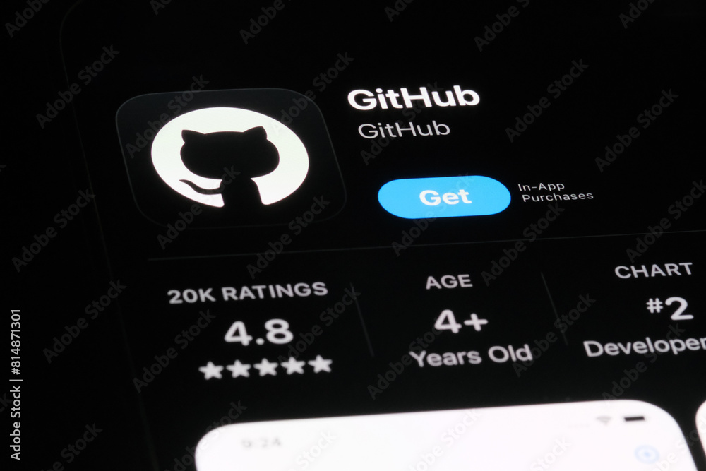 Shanghai,China-May 14th 2024: GitHub mobile app icon logo Stock Photo | Adobe Stock