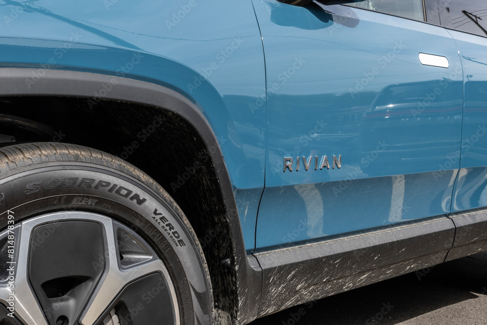 Rivian R1S SUV display. Rivian offers the R1S in Adventure, Adventure ...