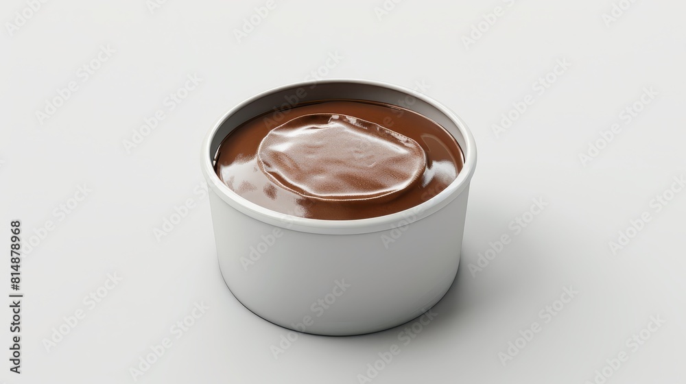 Detailed chocolate mousse on white background realistic depiction ...