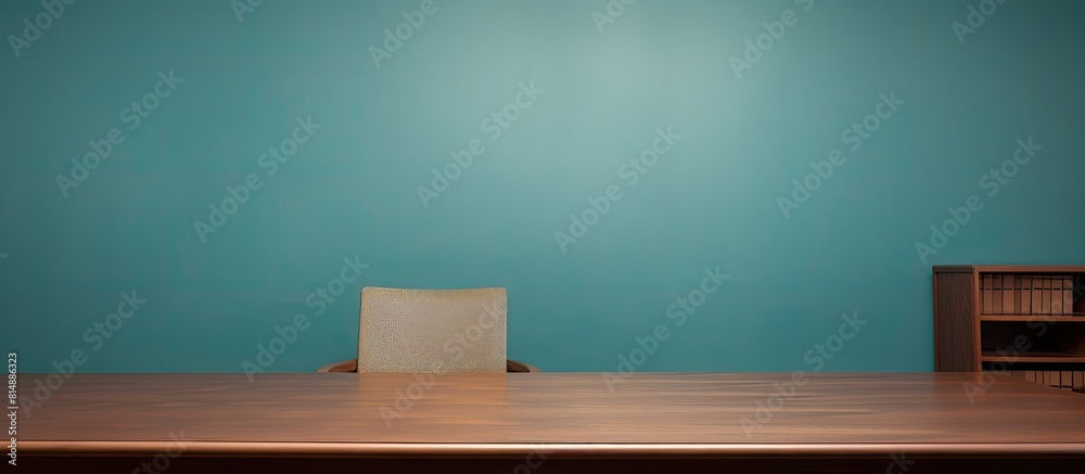 There is an image of an office desk with empty space available ...