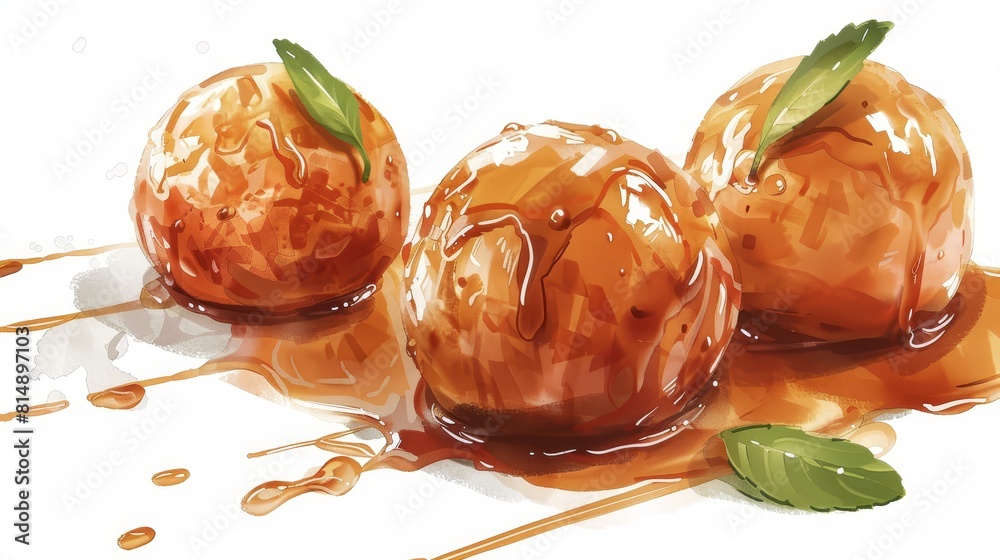 Hyper realistic Babas au Rhum on white background close-up gourmet ...