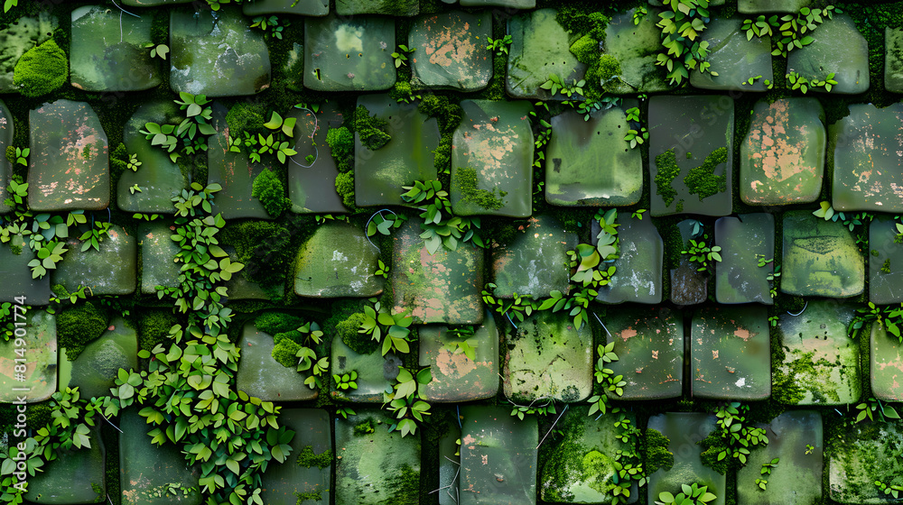 Photo realistic Green Roof Tiles concept: Tiles depicting urban ...