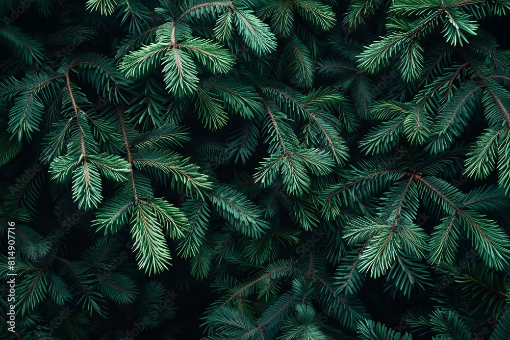 Featuring a fir floor spruce fronds on a dark background, high quality ...