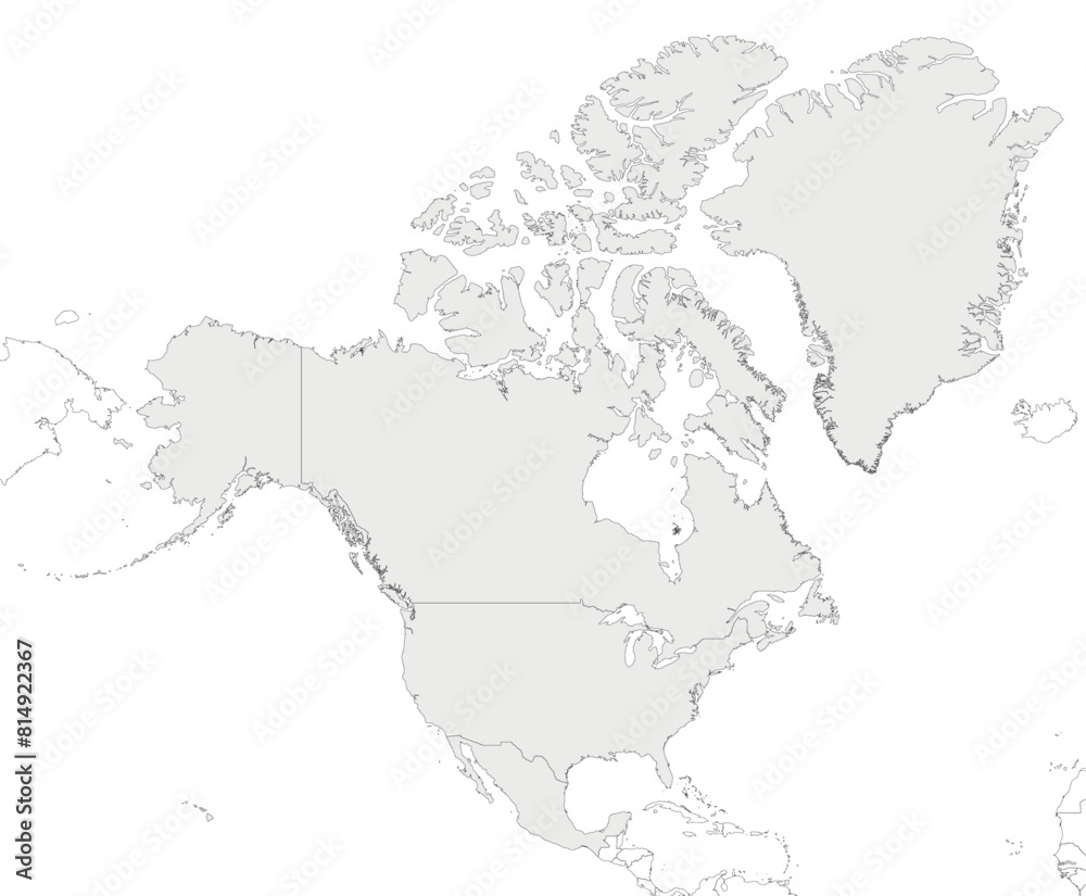 blank north america map to label