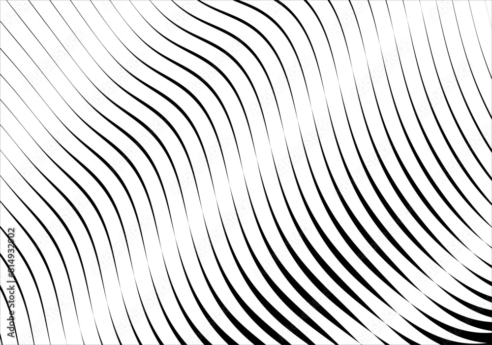 Fondo blanco de líneas negras curvas y onduladas. Stock Vector | Adobe ...