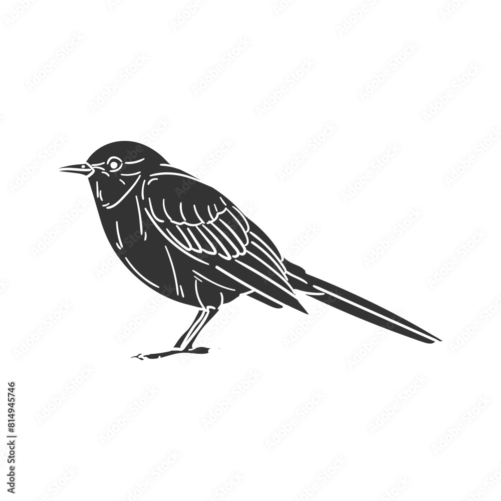 Mockingbird Icon Silhouette Illustration. Bird Vector Graphic Pictogram ...