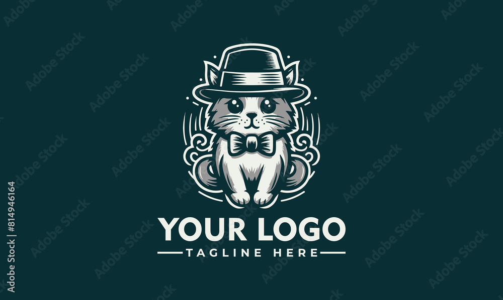 mister cat vector logo illustration cool cat are well visualized in ...