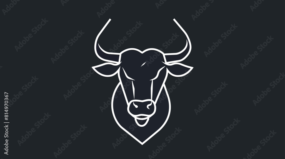 bull line toro art outline monoline linear logo vector icon Stock ...