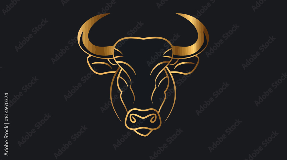 bull line toro art outline monoline linear logo vector icon Stock ...