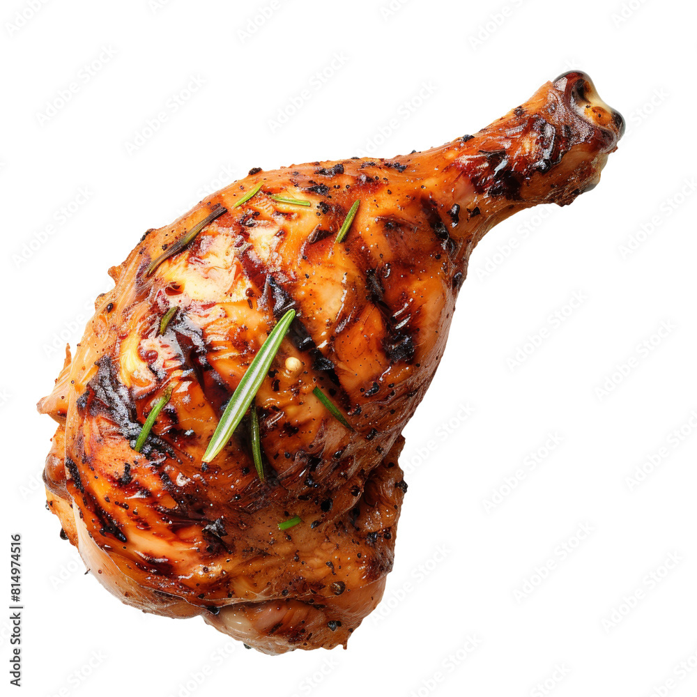 Tasty grilled chicken leg on transparent background, png file, detailed ...