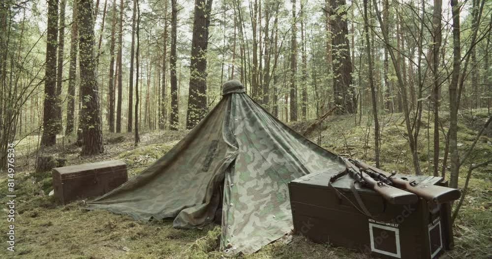 Wermacht German Military Field Tent. Concept Of Military Rest Stop ...