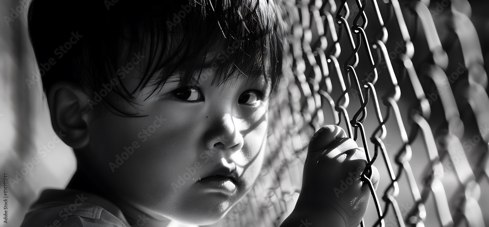Child trapped an illegal locked with chains Littleboy confined behind ...