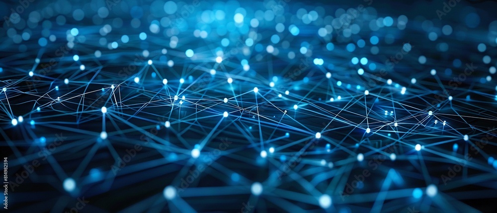 A network diagram with data flowing between devices, representing the ...