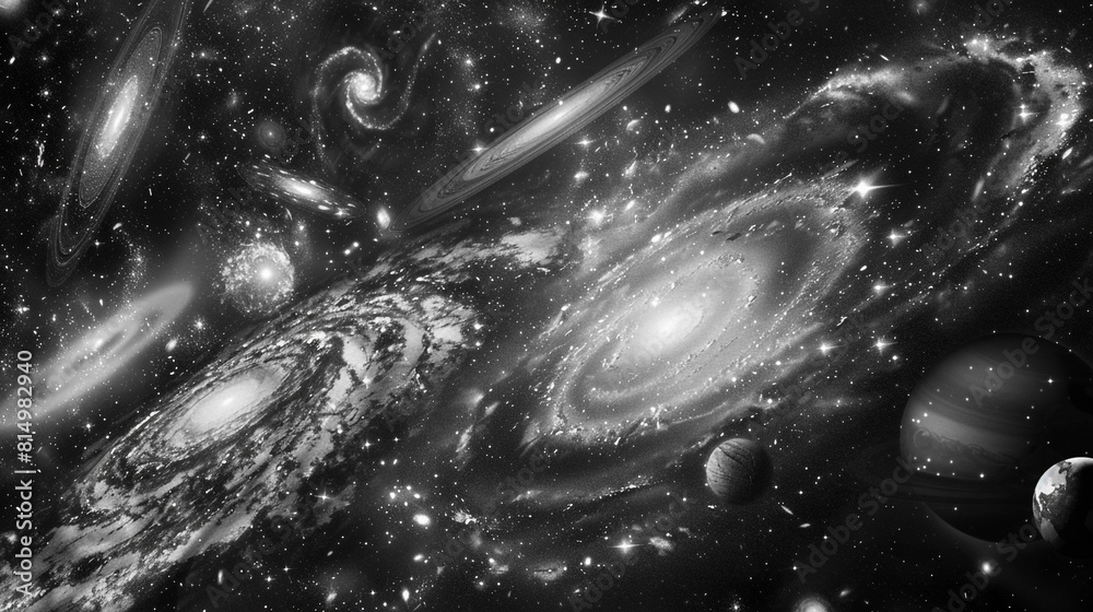 An abstract cosmic background, taking cues from cow skin patterns, with ...