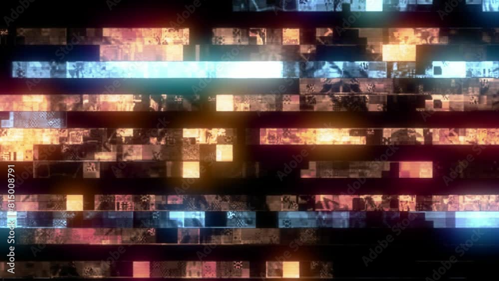 Abstract VHS Digital Animation. Old TV Screen Background. Glitch ...